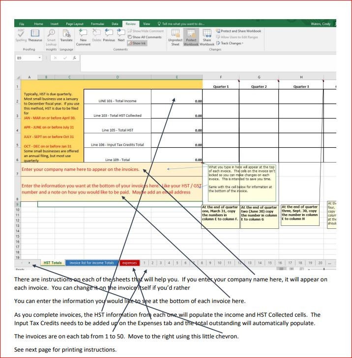 Invoice Templates That Capture HST - Etsy