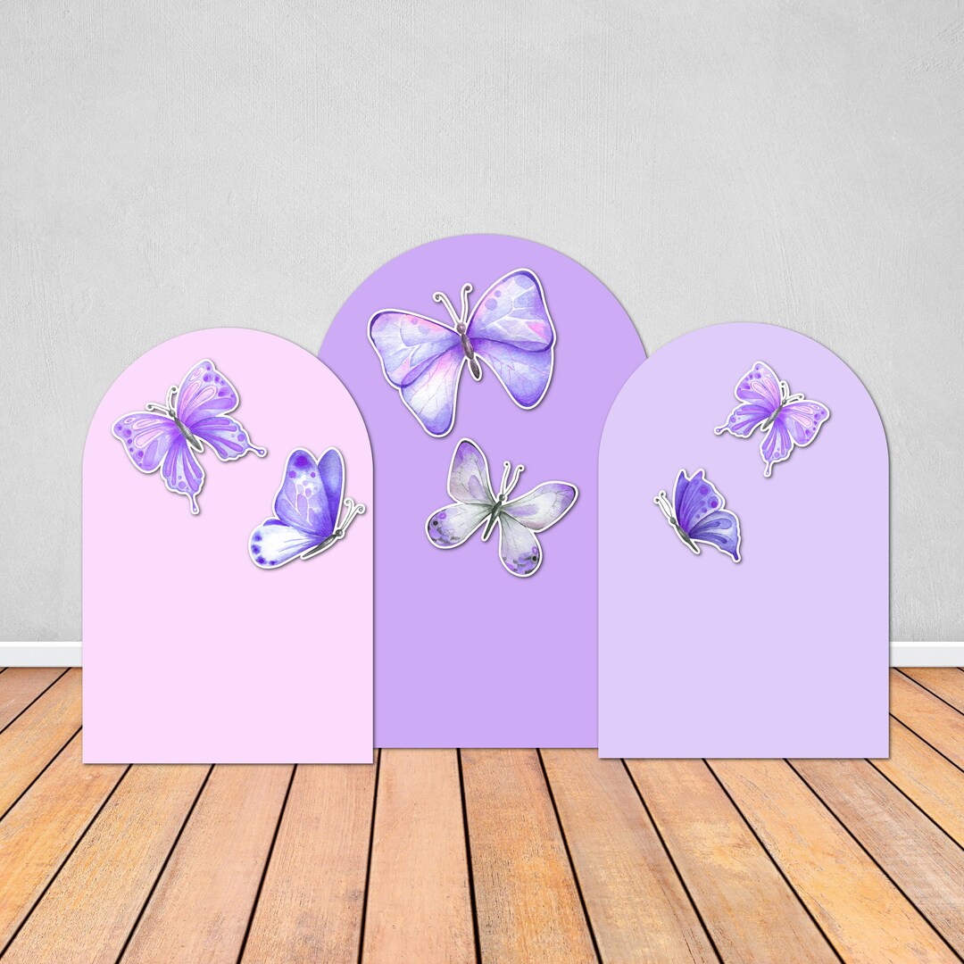 Set of 6 Watercolor Purple Butterfly Foam Board Props for - Etsy