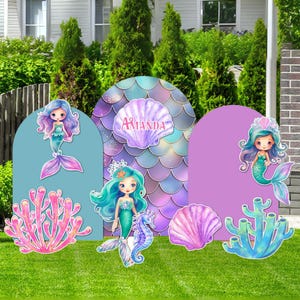 Personalized Mermaid Themed Foam Board Cut Outs, Mermaid Party Props ...