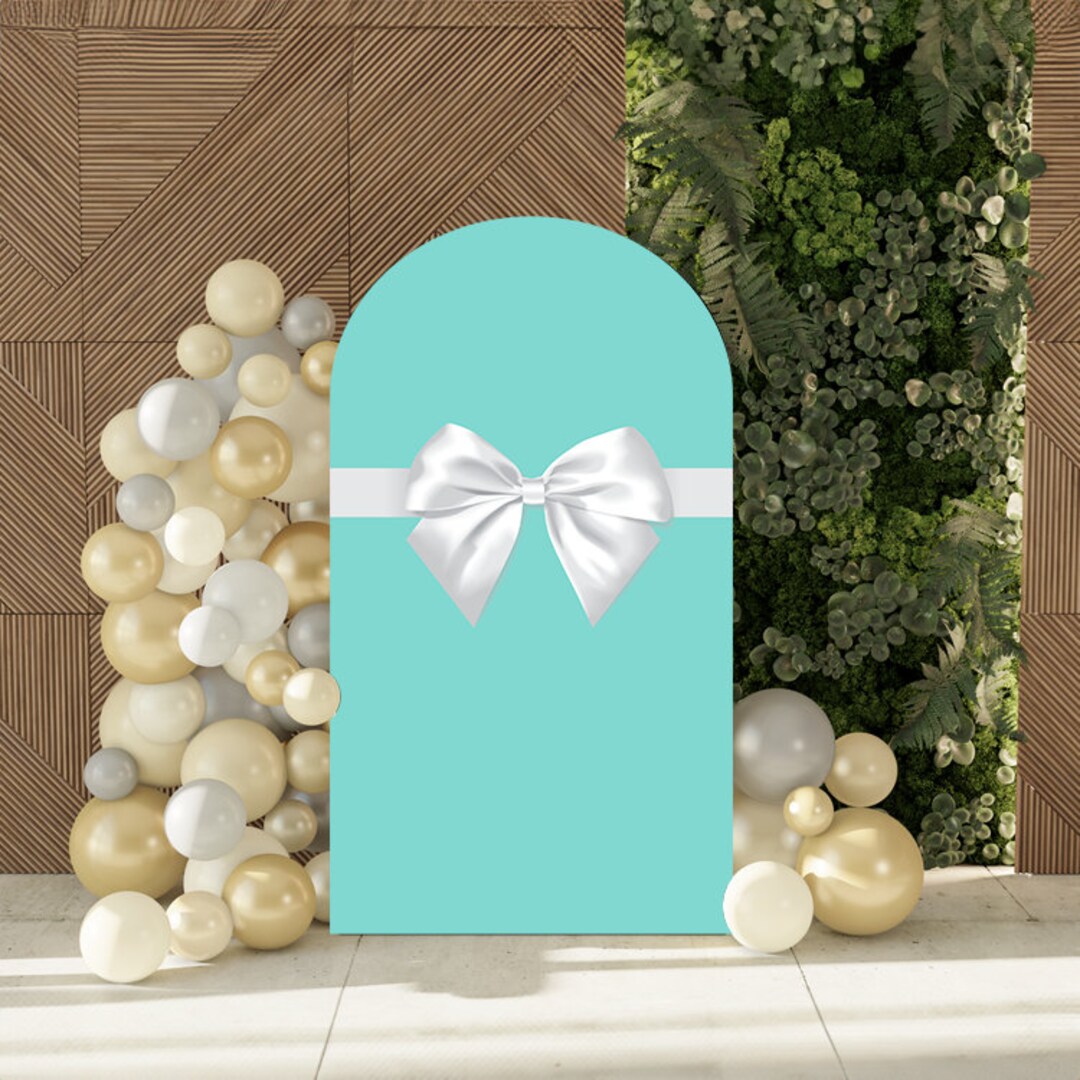 Tiffany Aqua Blue With Bow Chiara Arch Backdrop PNG Instant Download ...