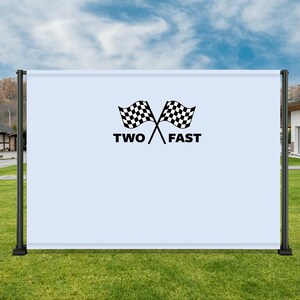 Light Blue Two Fast Vinyl Backdrop, Race Car Birthday Banner, Two Fast ...