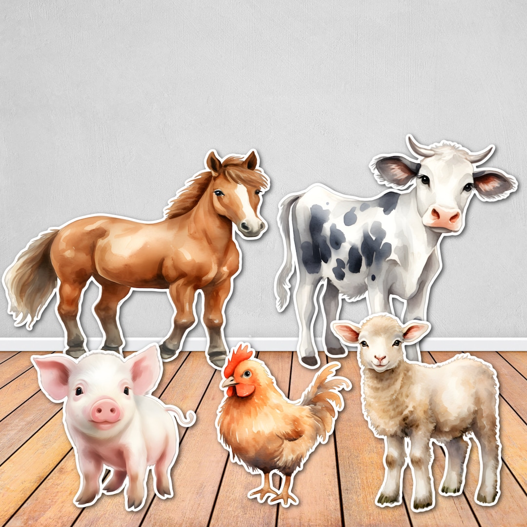 Set of 5 Farm Animal Foam Board Cut Outs Farm Animal Party - Etsy
