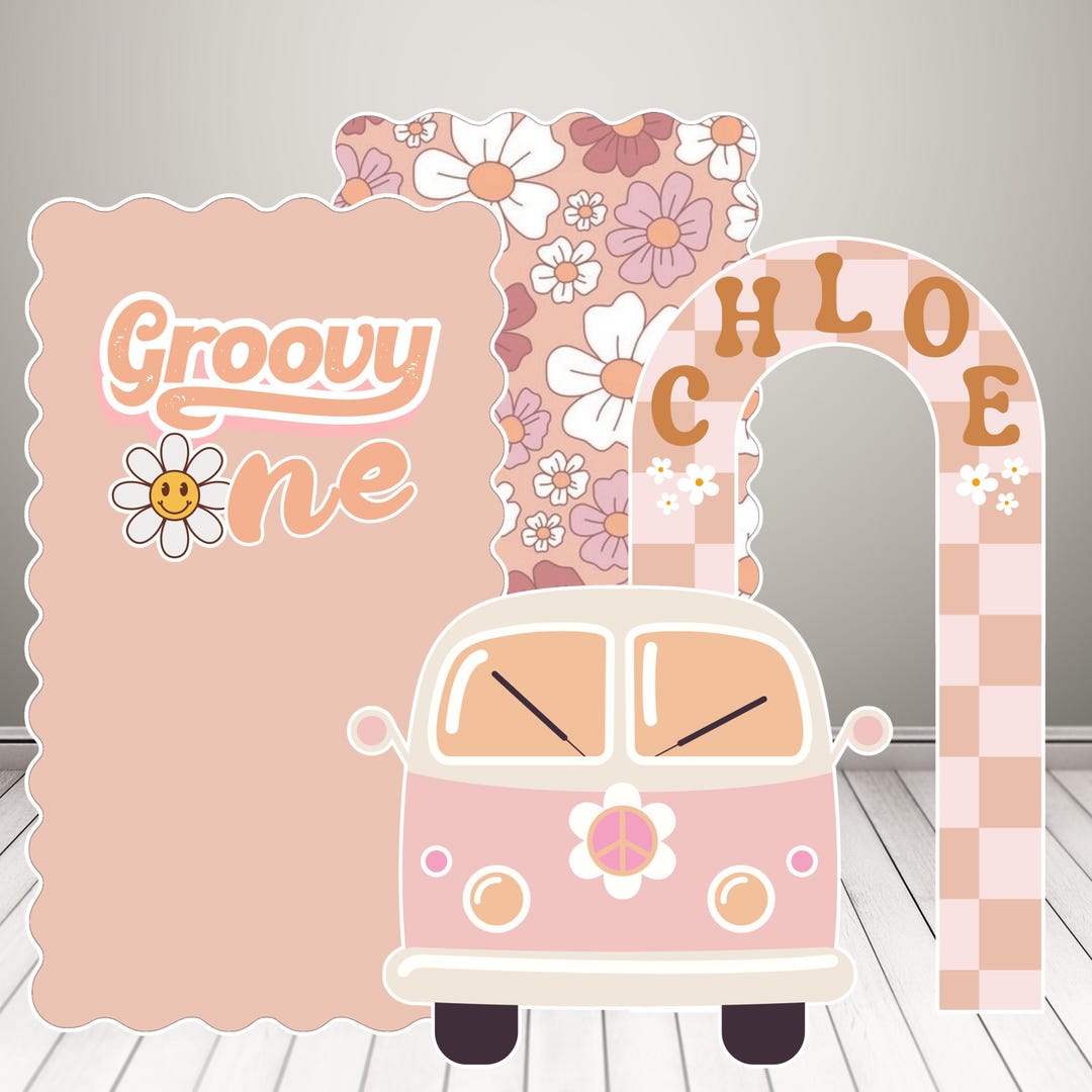 Groovy One Theme Foam Board and Cut Outs, Hippie Themed Birthday Party ...