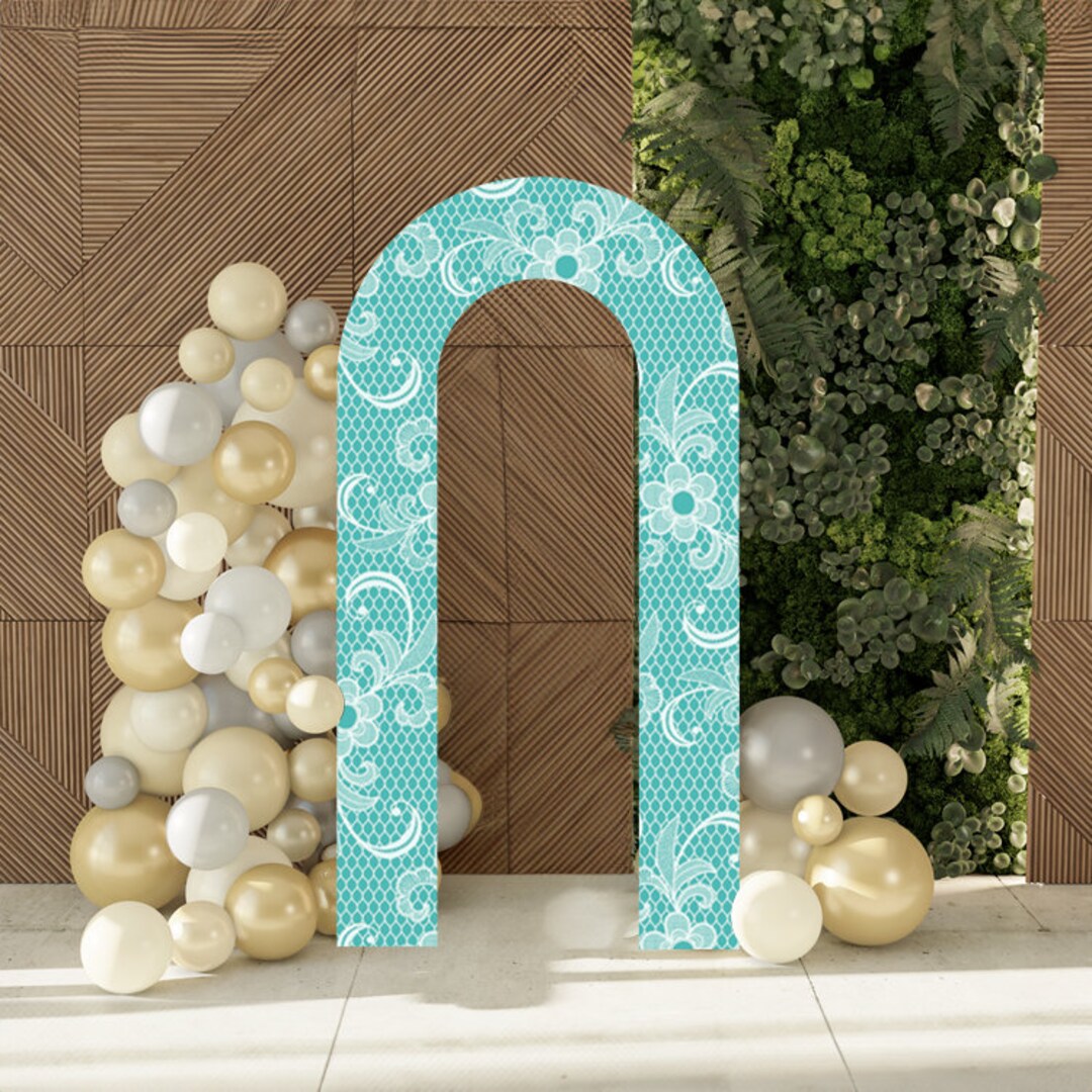 Tiffany Aqua Blue Theme Chiara Arch Backdrop PNG Instant Download, Wedding, Birthday Party Photo ...