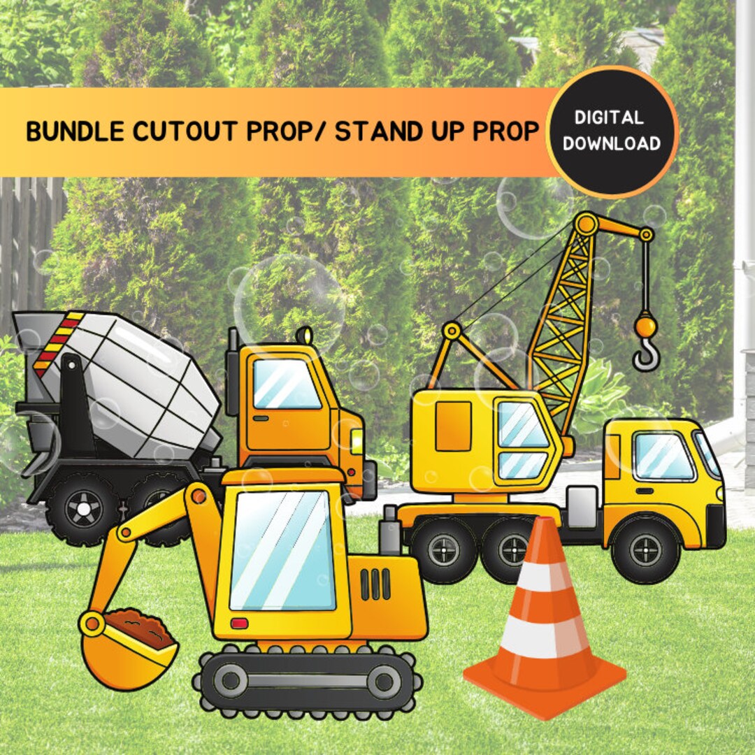 Construction Tractor Set Cutouts PNG & SVG Instant Digital Download ...