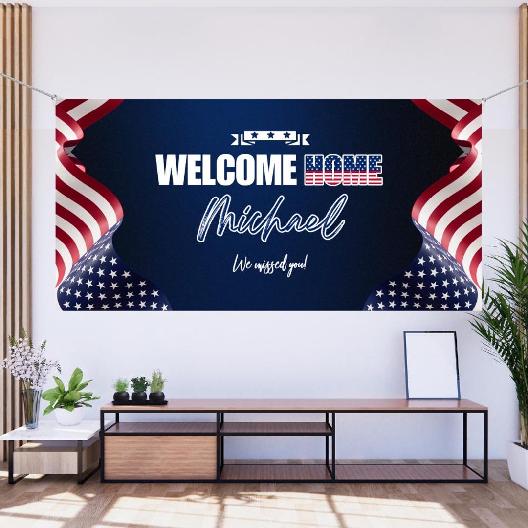Personalized Military Welcome Home Banner | Custom 13oz Vinyl | Durable ...