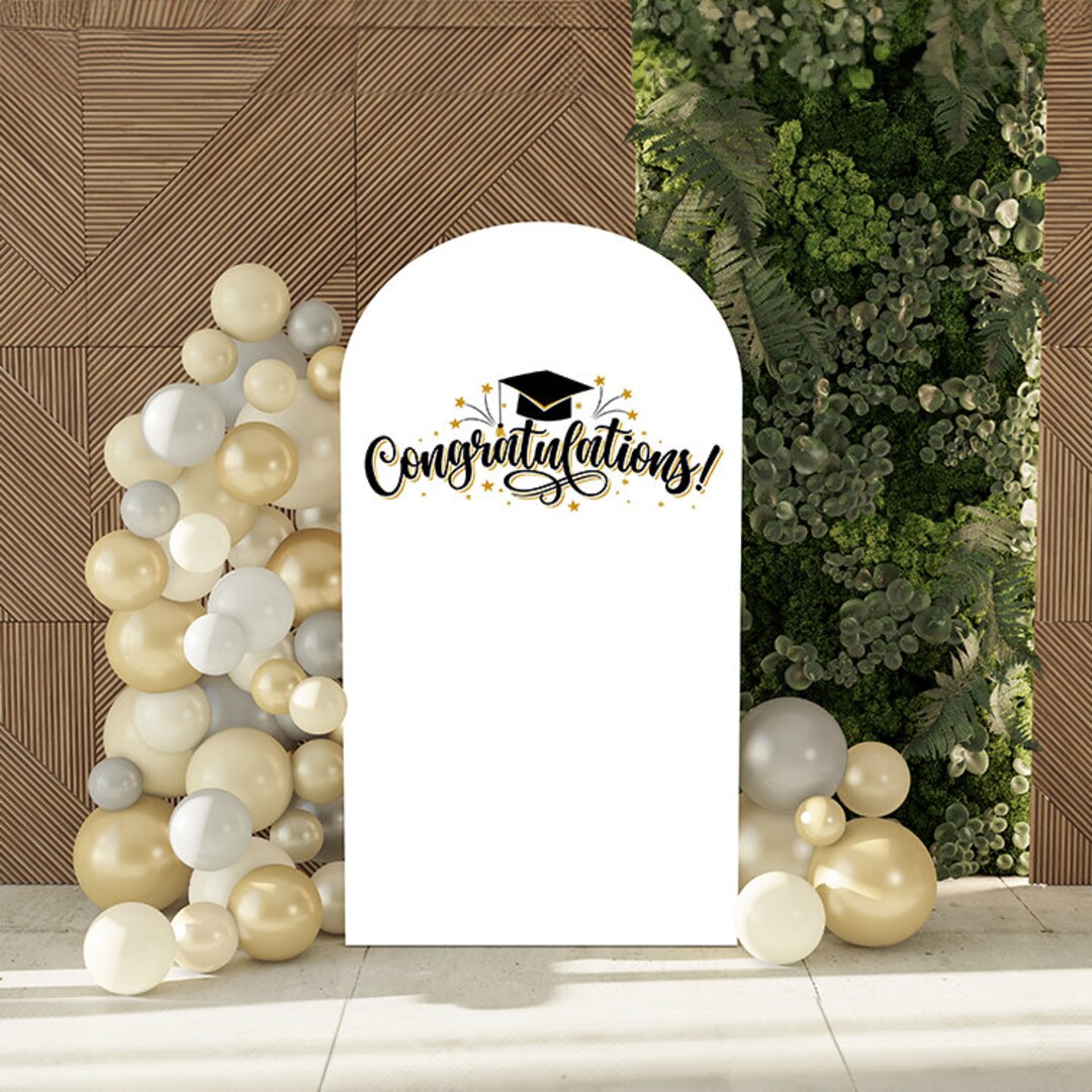 Congratulations Graduation White Chiara Arch Backdrop PNG Instant ...