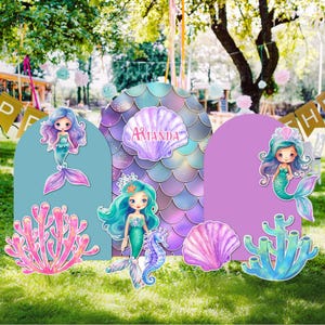 Personalized Mermaid Themed Foam Board Cut Outs, Mermaid Party Props ...