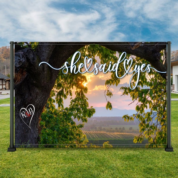 She Said Yes Banner - Etsy