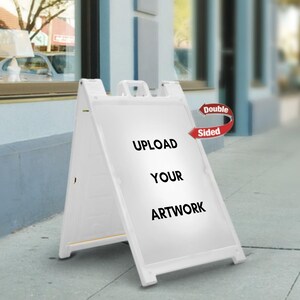 White A Frame Sign Double-sided Folding Sandwich Board Heavy Duty Slide ...