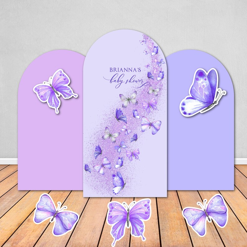 Set of 6 Watercolor Purple Butterfly Foam Board Props for - Etsy