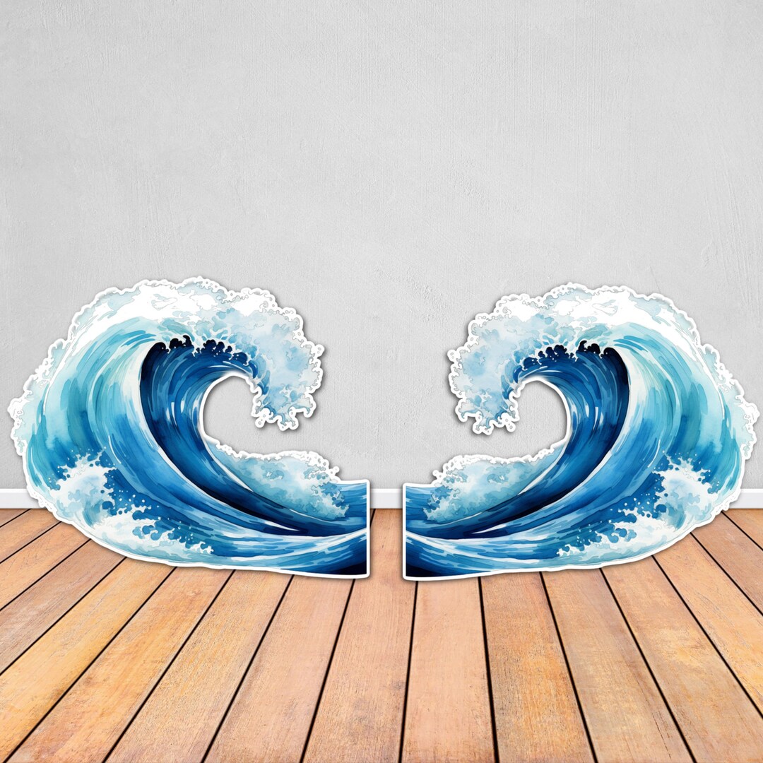 4 Foot WAVE Theme Foam Board Cut Outs, WAVE Coroplast Cut Outs Birthday ...