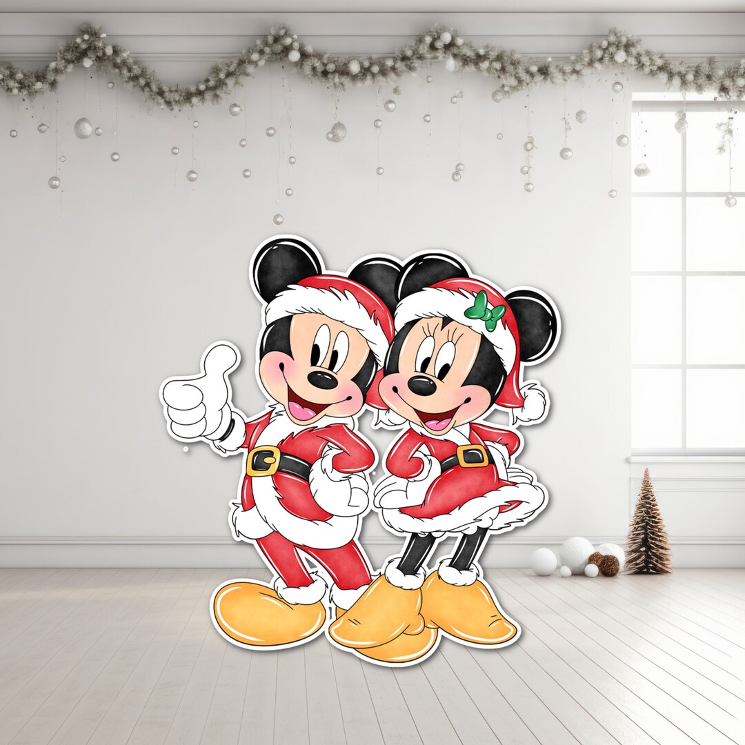 Christmas Mouse Cut Out, Christmas Mickey and Minnie Yard Decoration ...