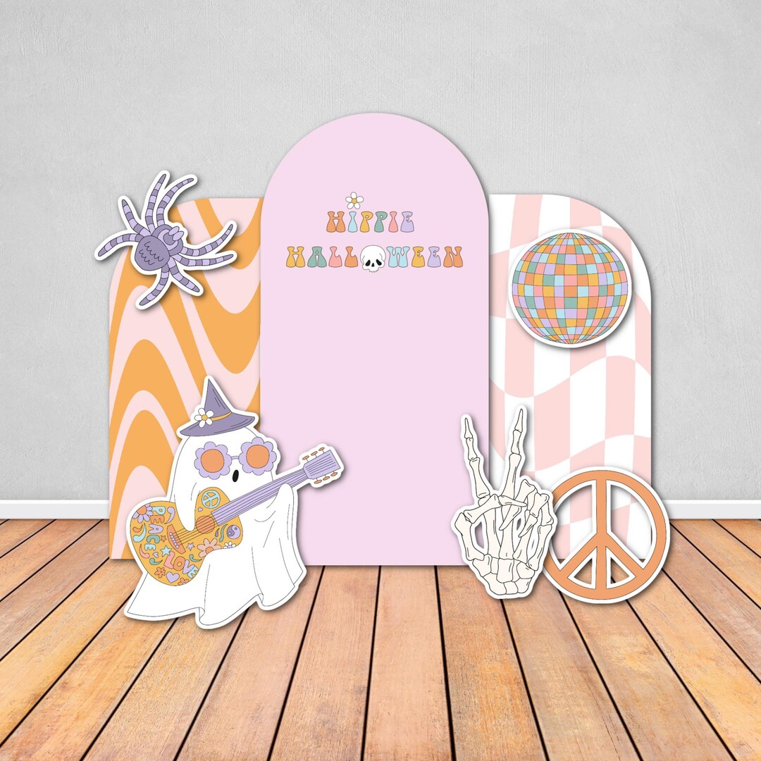 Groovy Hippie Halloween Theme Arch & Cutouts Set Lawn Yard Sign/inside ...