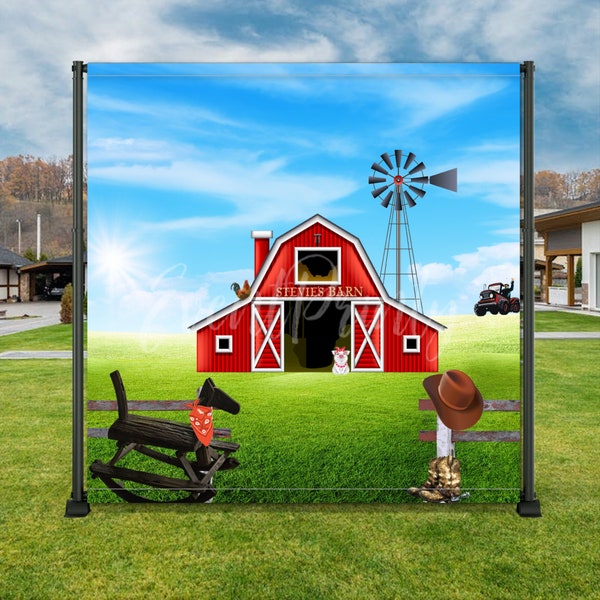 Red Barn Backdrop Banner - Etsy