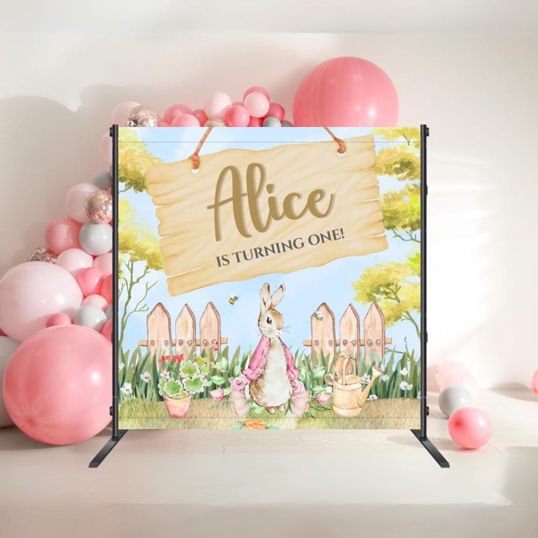 Editable Peter Rabbit Backdrop Design 2 for Event Welcome Sign, Canvas ...