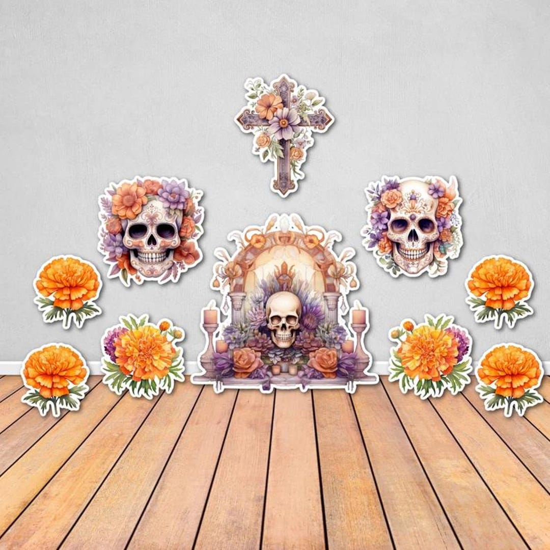 Dia De Los Muertos Theme Cutouts Set, Day of the Dead Mexican Sugar ...