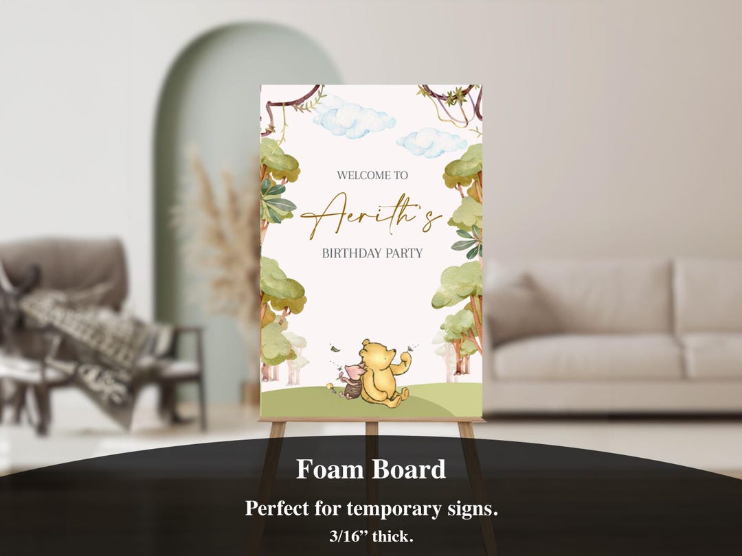 Editable Classic Winnie the Pooh Design 2 for Event Welcome Sign ...