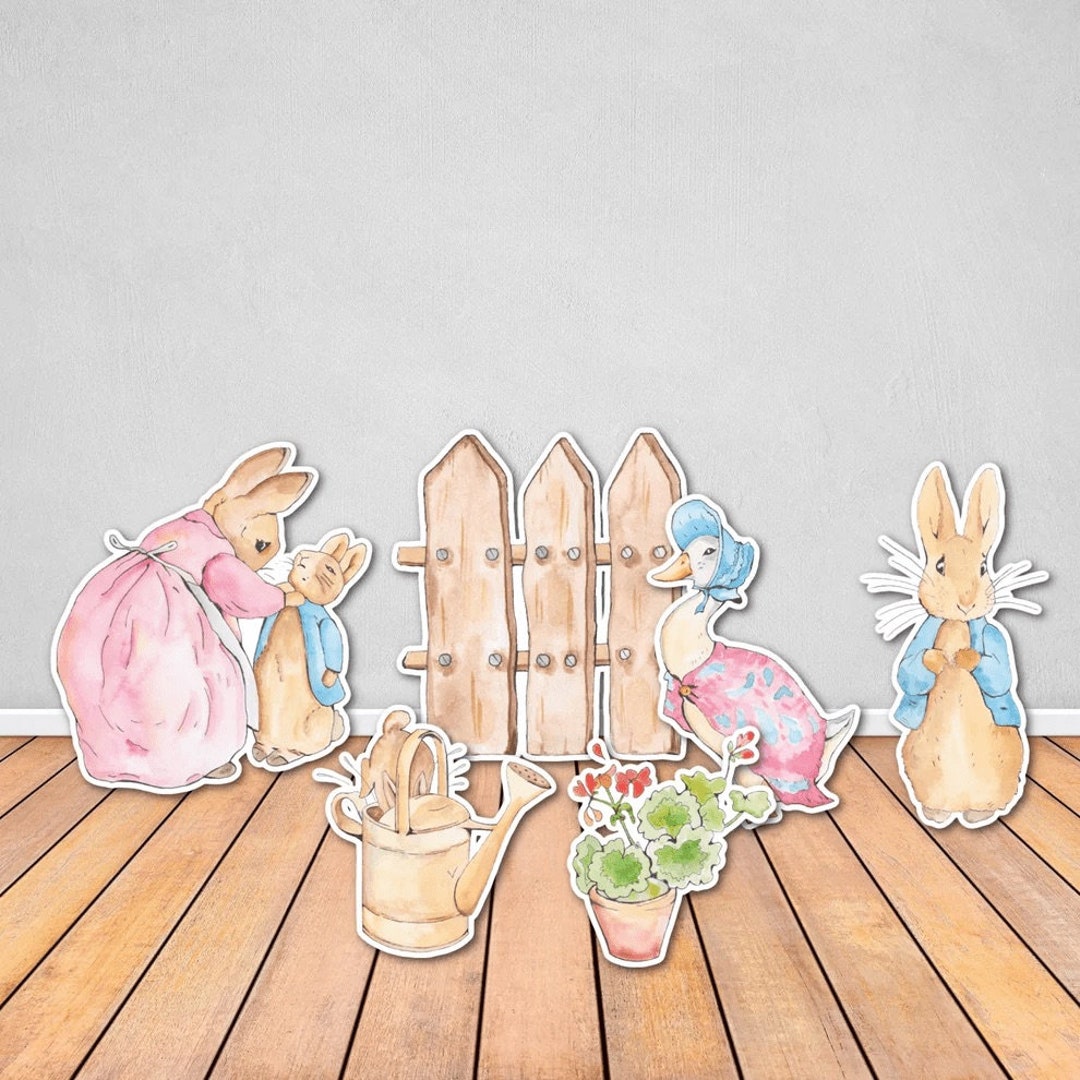 Set of 6 Peter Rabbit Foam Board Cut Outs, Peter Rabbit Baby Shower ...
