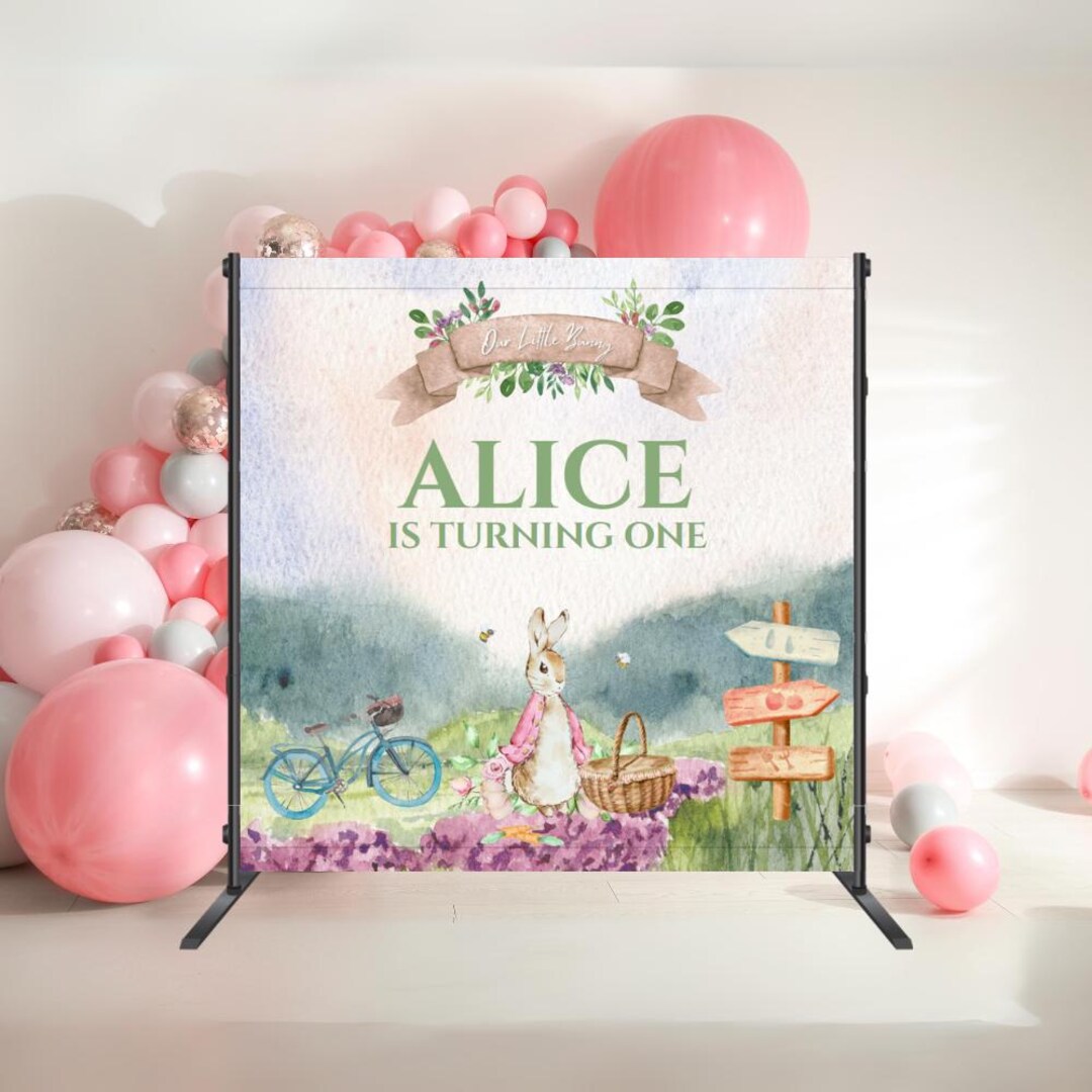 Editable Peter Rabbit Backdrop Design 1 for Event Welcome Sign, Canvas ...