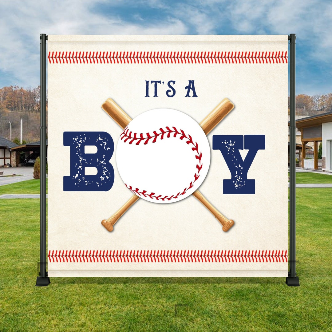 It's A Boy Baseball Theme Baby Shower Vinyl Backdrop, Baseball Baby ...