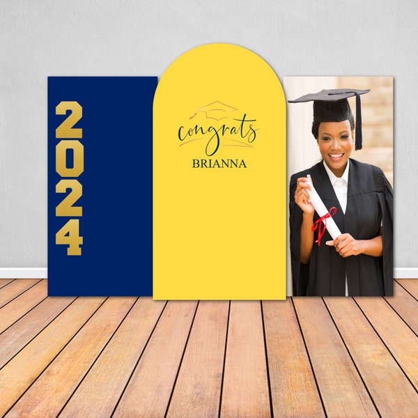 Royal Blue and Gold Graduation Backdrop - Etsy