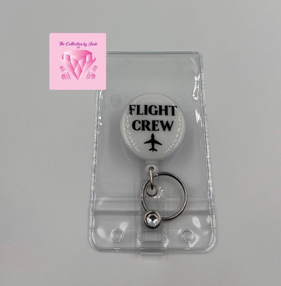 Flight Crew Badge Holder, Aviation Badge Reel, Flight Attendant Gifts ...