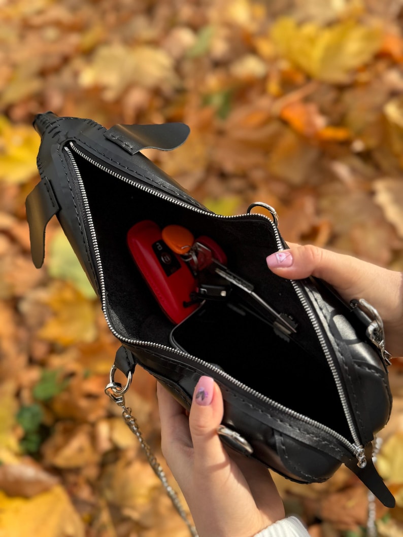 Dachshund Leather Bag – Handmade Genuine Leather Dog Purse – Unique ...