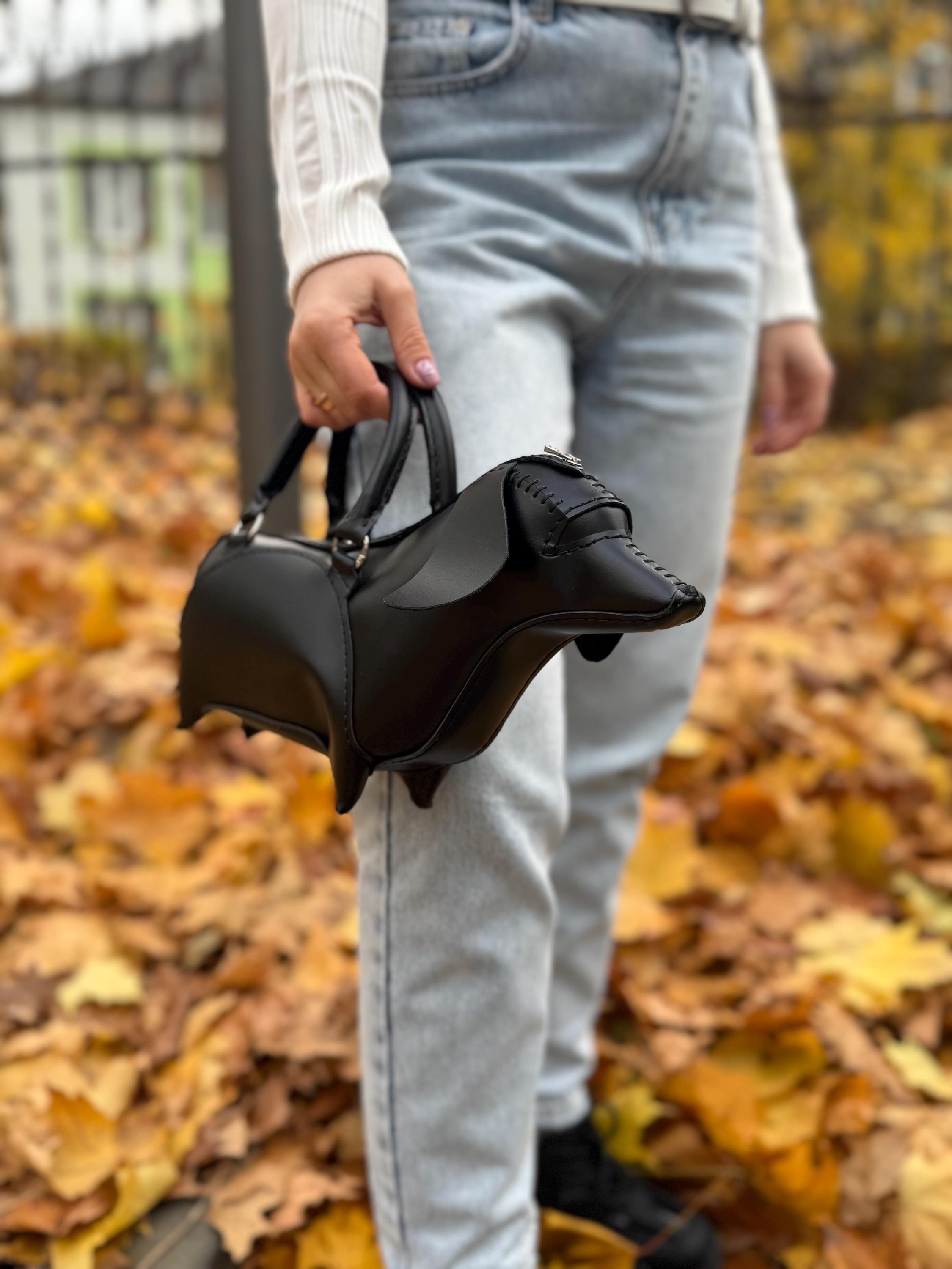 Dachshund Leather Bag – Handmade Genuine Leather Dog Purse – Unique ...