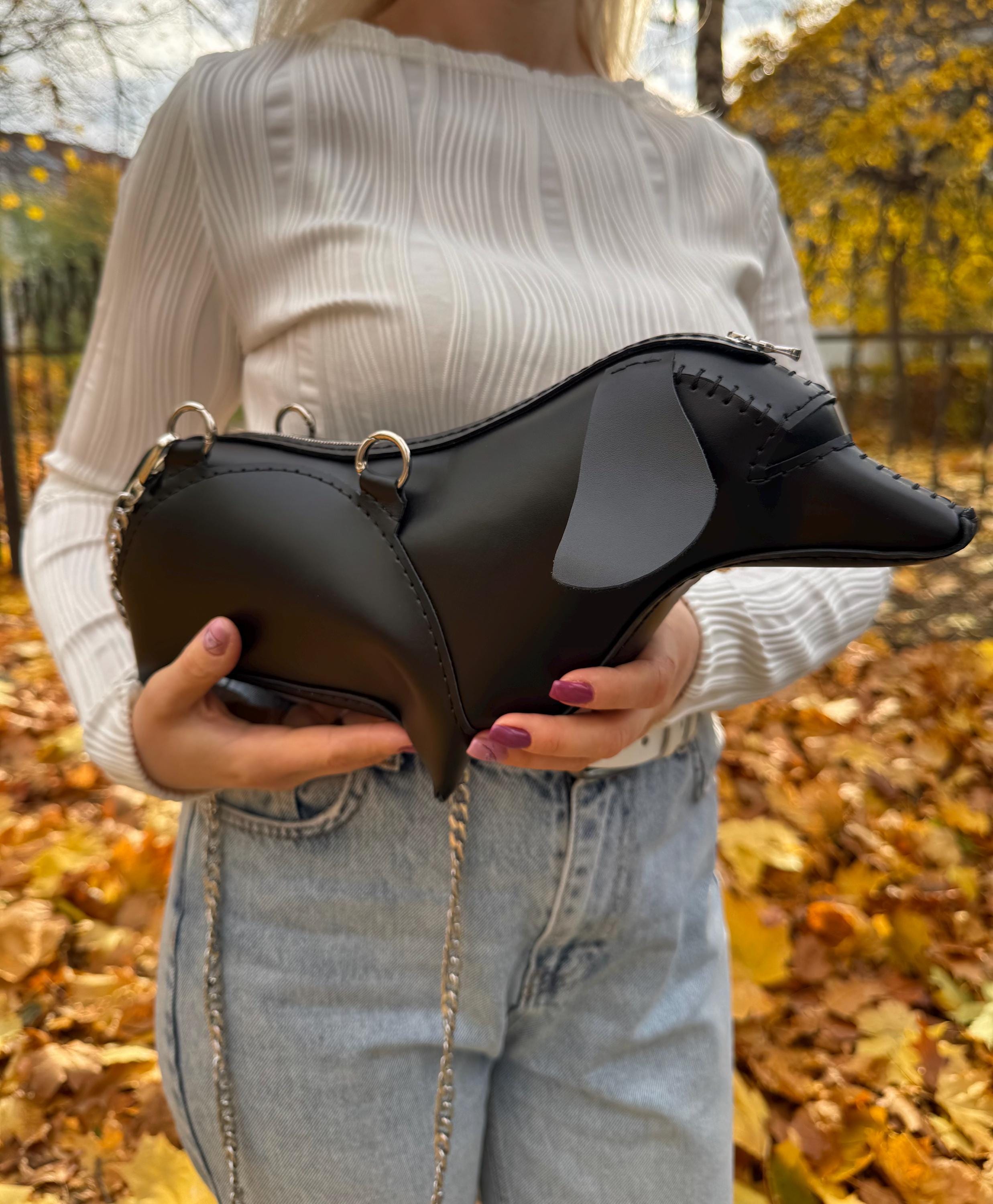 Dachshund Leather Bag – Handmade Genuine Leather Dog Purse – Unique ...