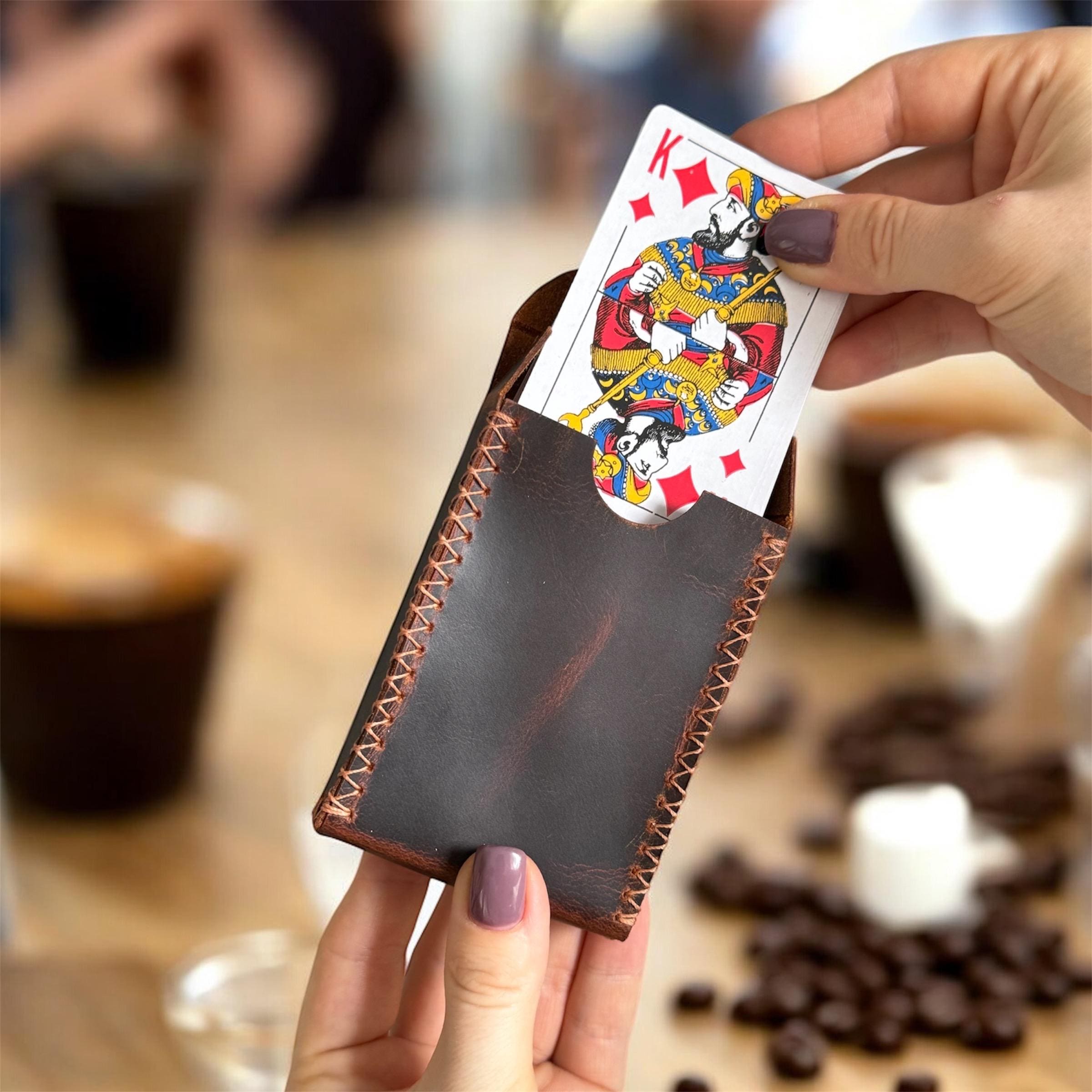 Leather Playing Card Case, Playing Card Sleeve Holder Cover. Original ...