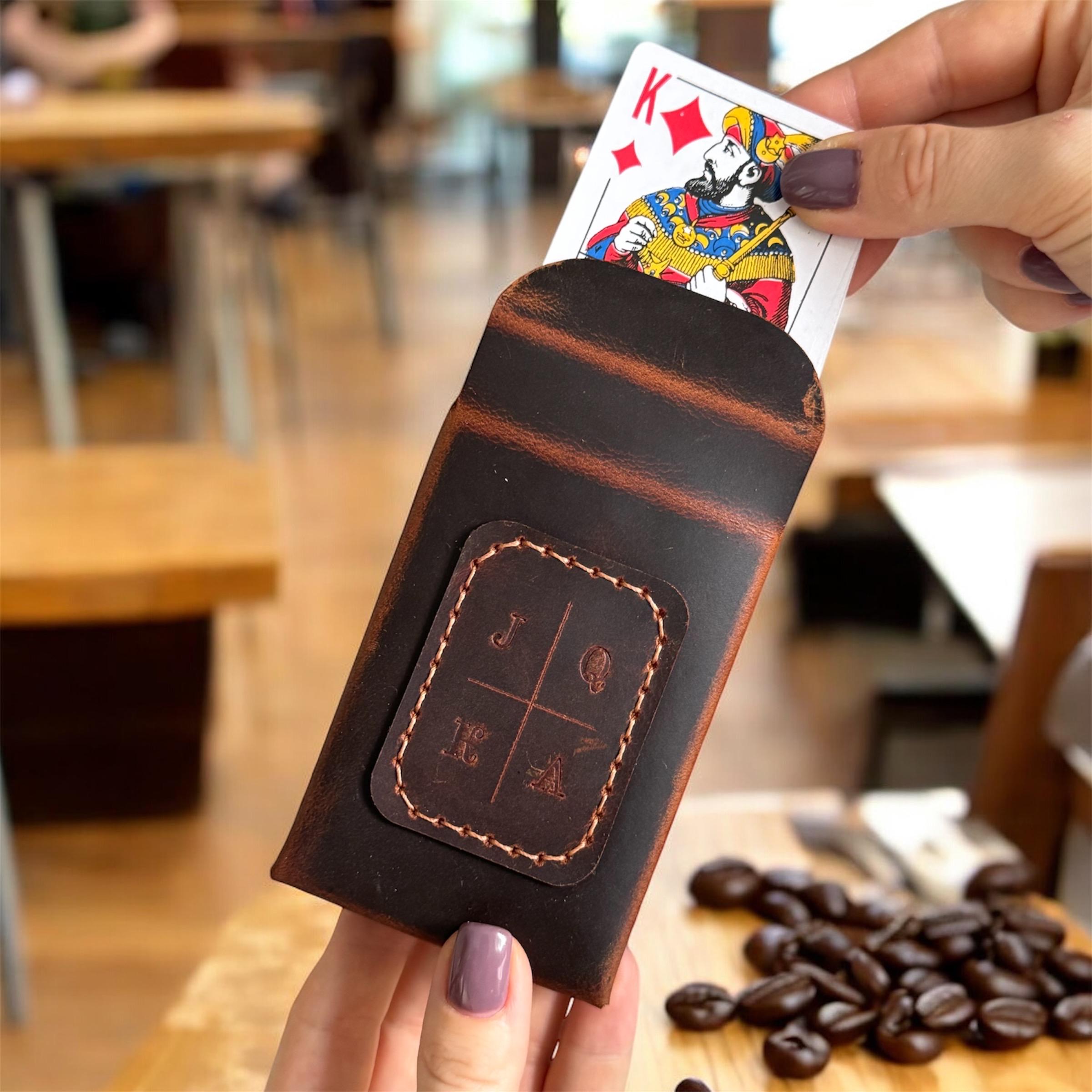 Leather Playing Card Case, Playing Card Sleeve Holder Cover. Original ...