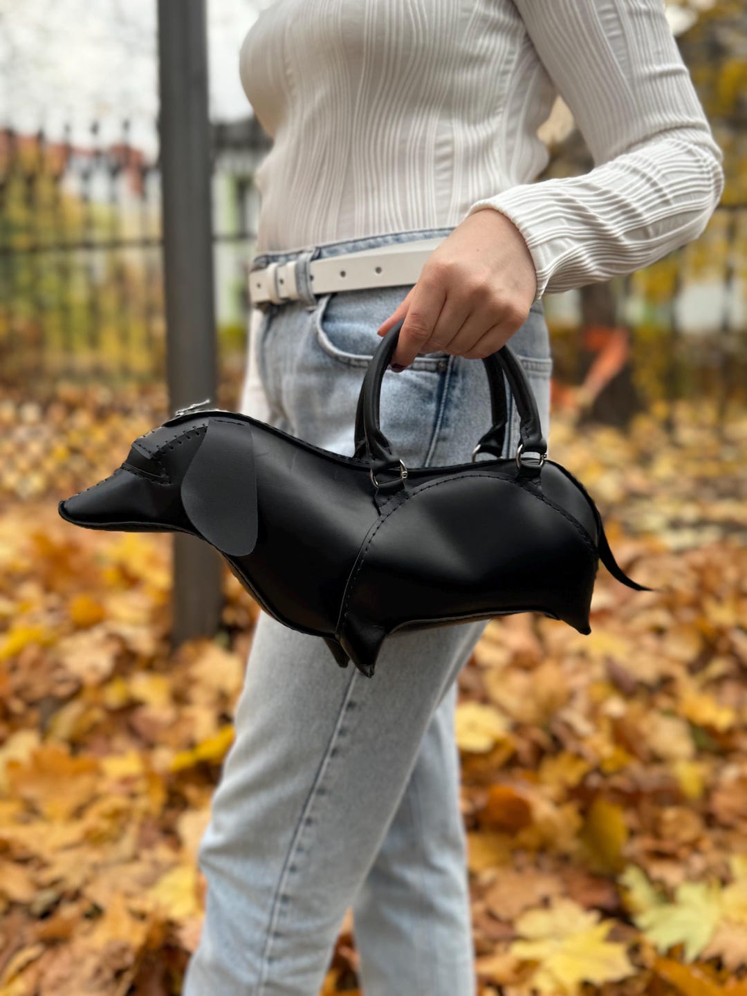 Dachshund Leather Bag – Handmade Genuine Leather Dog Purse – Unique ...