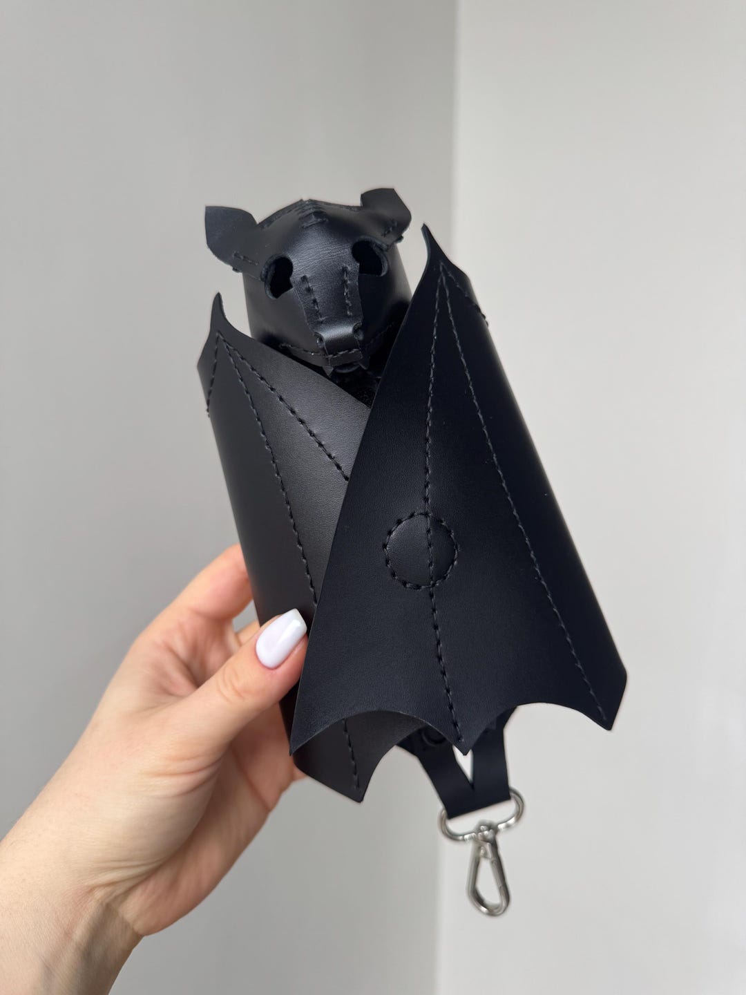 Bat Coin Purse | Gothic Leather Bat Wallet | Bat Keychain | Magnetic ...