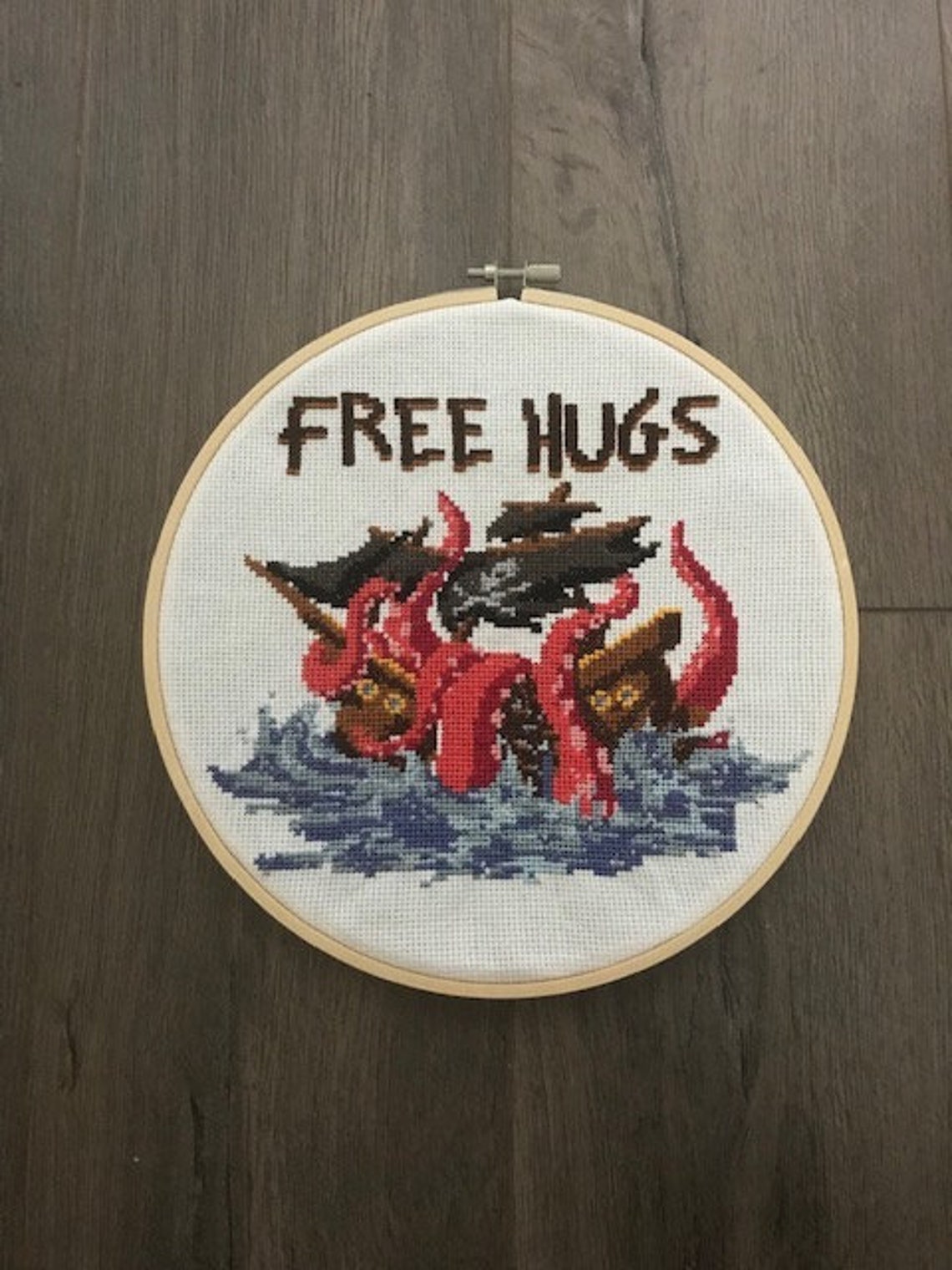 Free Hugs, Cthulhu Cross-stitch, Funny Finished Cross-stitched - Etsy