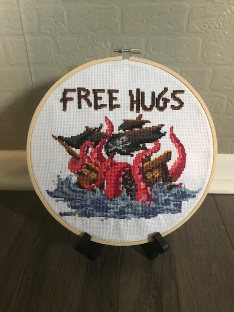 Free Hugs, Cthulhu Cross-stitch, Funny Finished Cross-stitched - Etsy