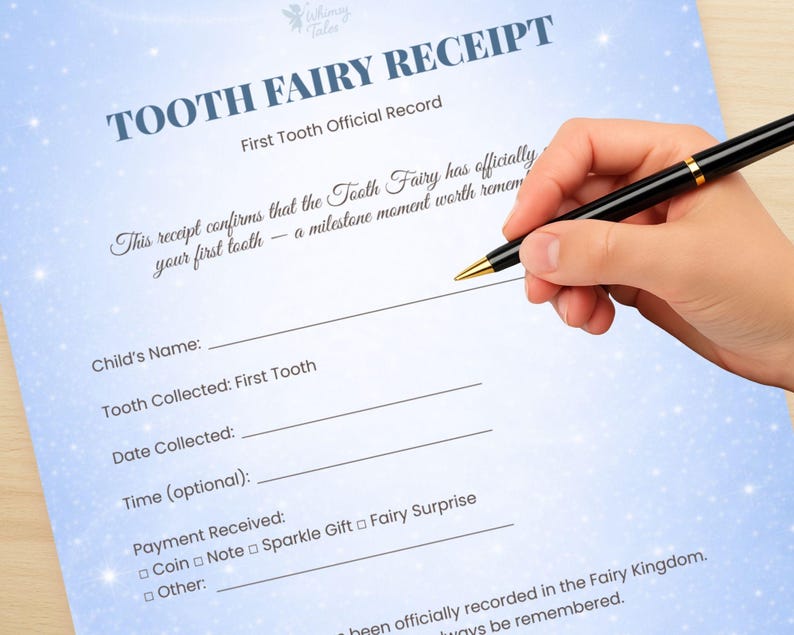 First Tooth Fairy Letter | Official Certificate & Receipt | Printable ...