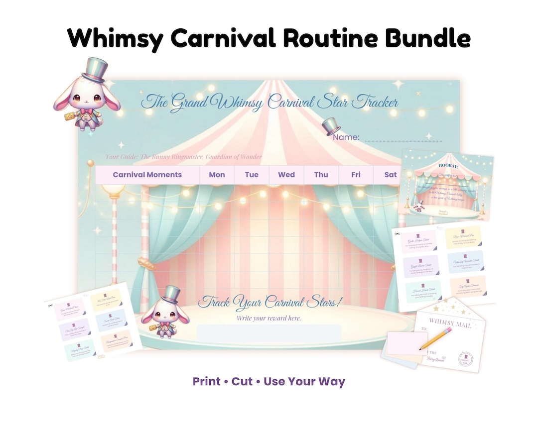 Whimsy Carnival Star Reward Chart Printable | Gentle Kids Reward System ...