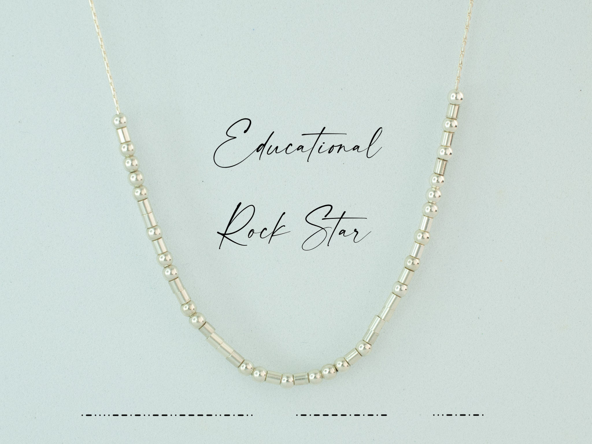 Educational Rock Star Morse Code Necklace/teacher Appreciation Gift ...