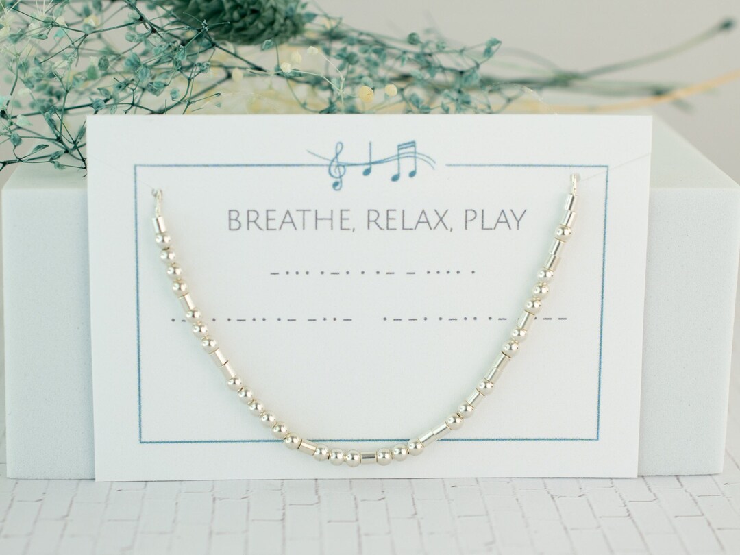 Breathe Relax Play Morse Code Necklace/bm MM Music Graduation Gift ...
