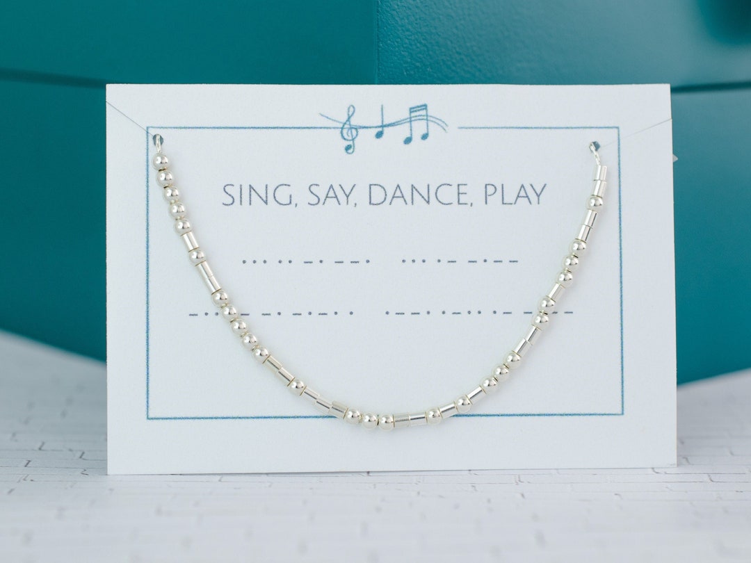 Sing Say Dance Play Morse Code Necklace/female Musician Jewelry ...