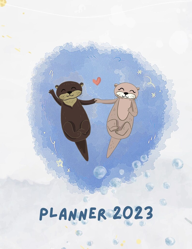 Monthly Calendar for 2023/ Digital Calendar With Otters/a4, A3 & Letter ...