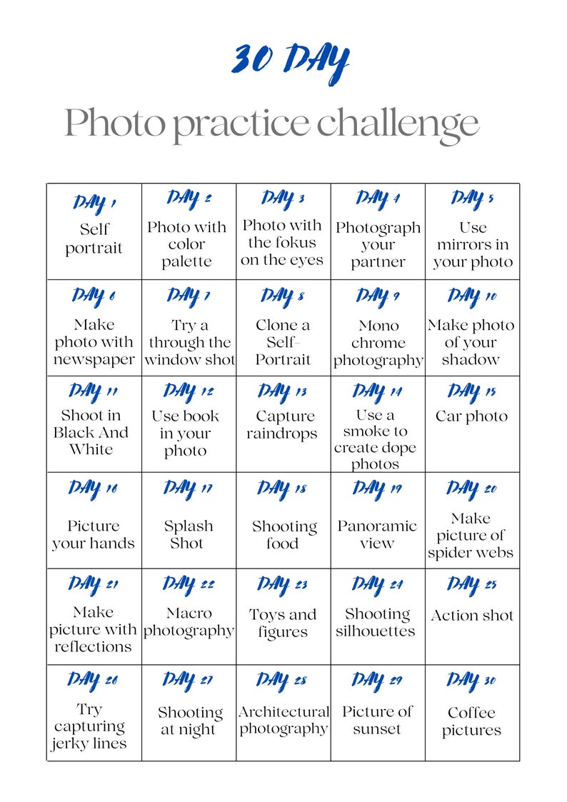30-day Challenge From Photography/beginner-friendly/minimalistic - Etsy