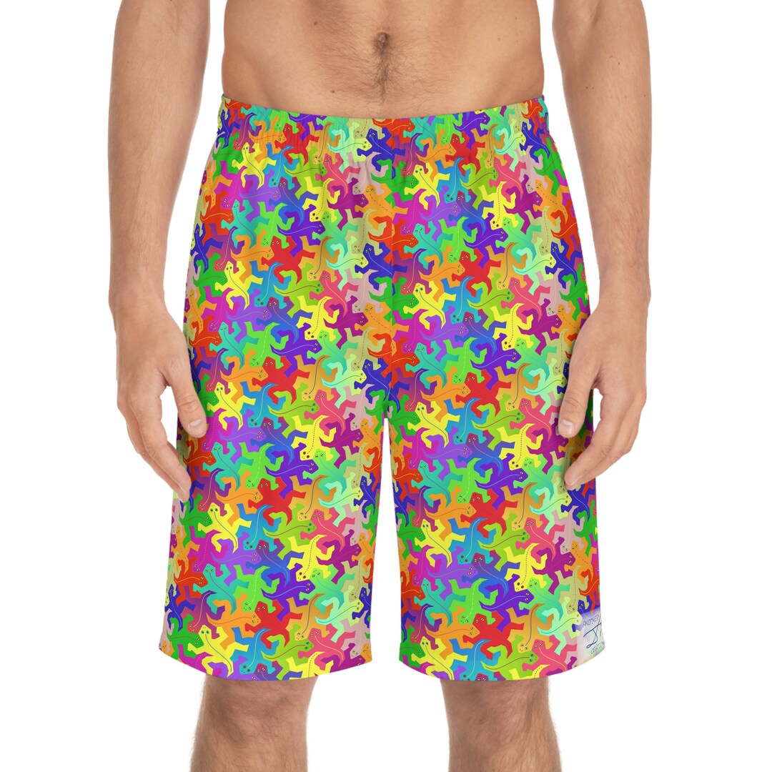 Escher-style Lizard Pattern Men's Board Shorts AOP - Etsy
