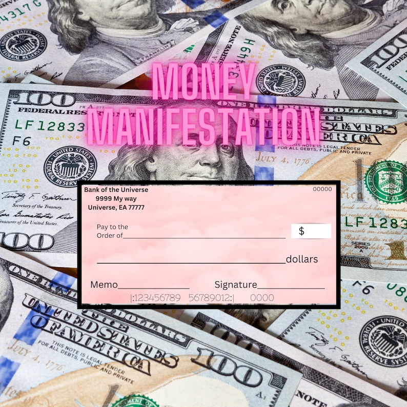 Blank Money Manifestation Checks, Universe Bank Manifesting Checks ...