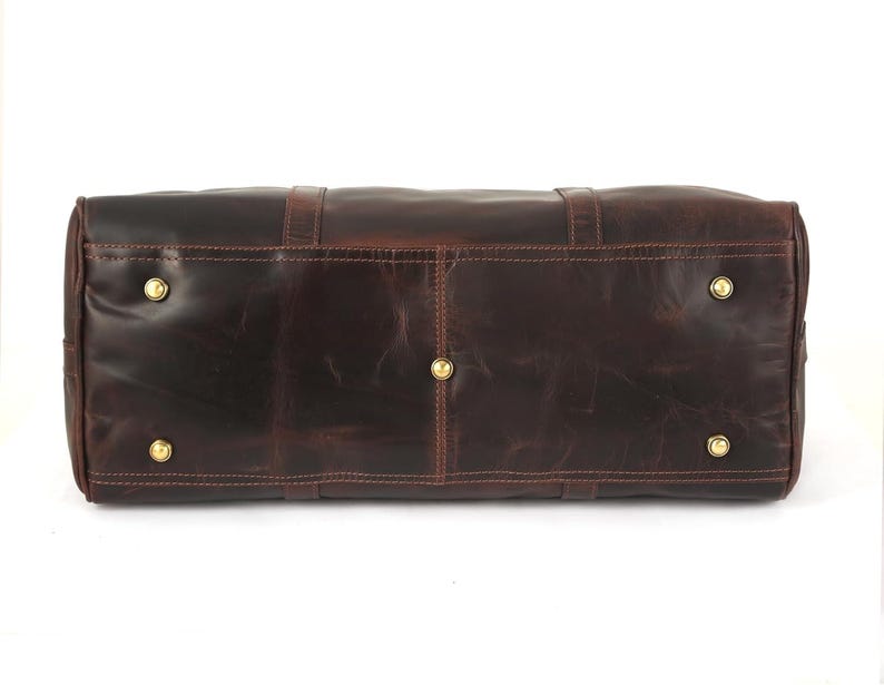 Buffalo Leather Oversized Dark Brown Weekender Travel and Sports Duffel ...