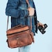 Leather DSLR Camera Bag Camera Shoulder Messenger Bag Camera Satchel ...