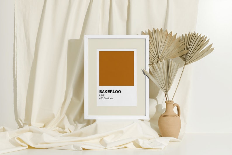 London Underground Digital Poster, Set of 8, Pantone Colours, Digital ...