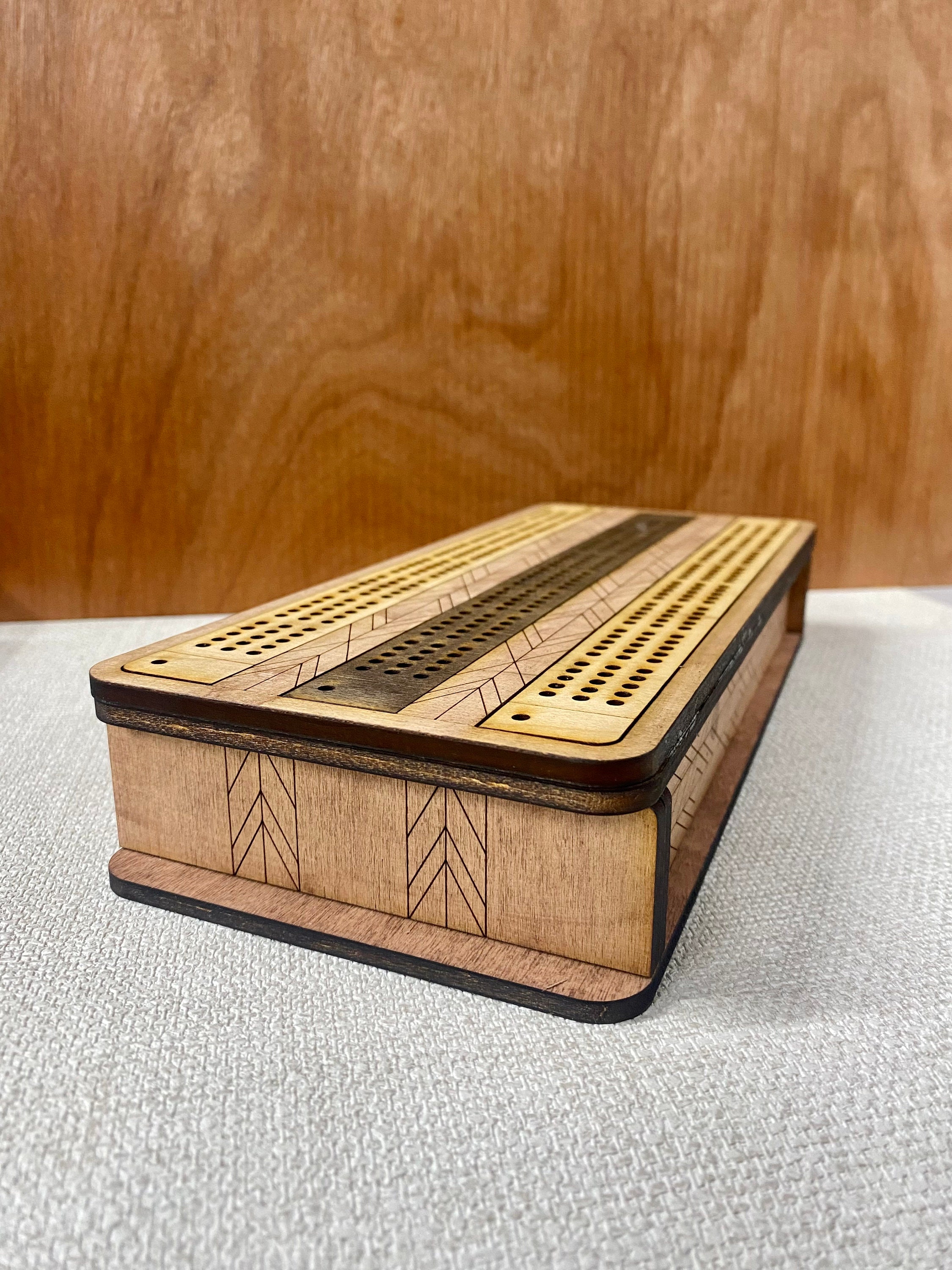 Cribbage Board With Built in Storage Wood Crib Board Cribbage Game ...