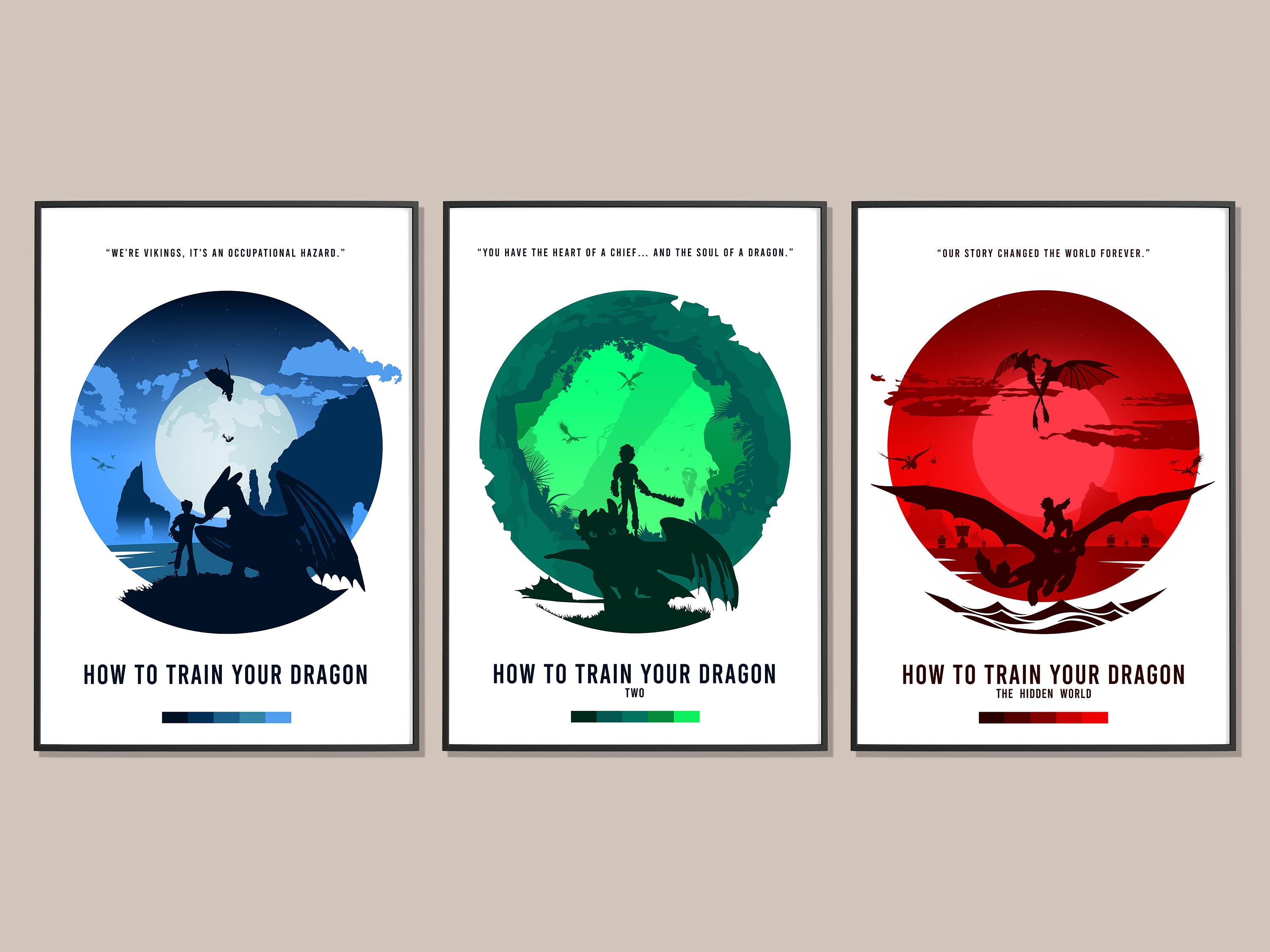 How to Train Your Dragon: the Hidden World Minimalist Poster Print ...